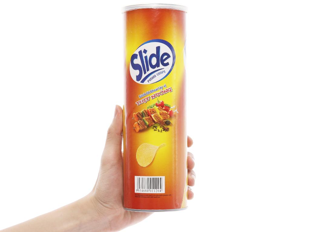 SNACK KHOAI TÂY VỊ THỊT NƯỚNG SLIDE LON 160G – LanChi Mart