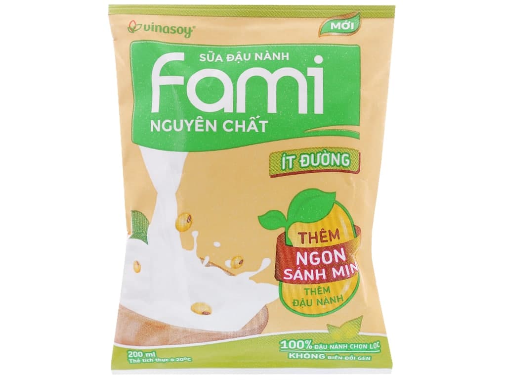 SỮA ĐẬU NÀNH BỊCH VINASOY FAMI ÍT ĐƯỜNG 200ML – LanChi Mart